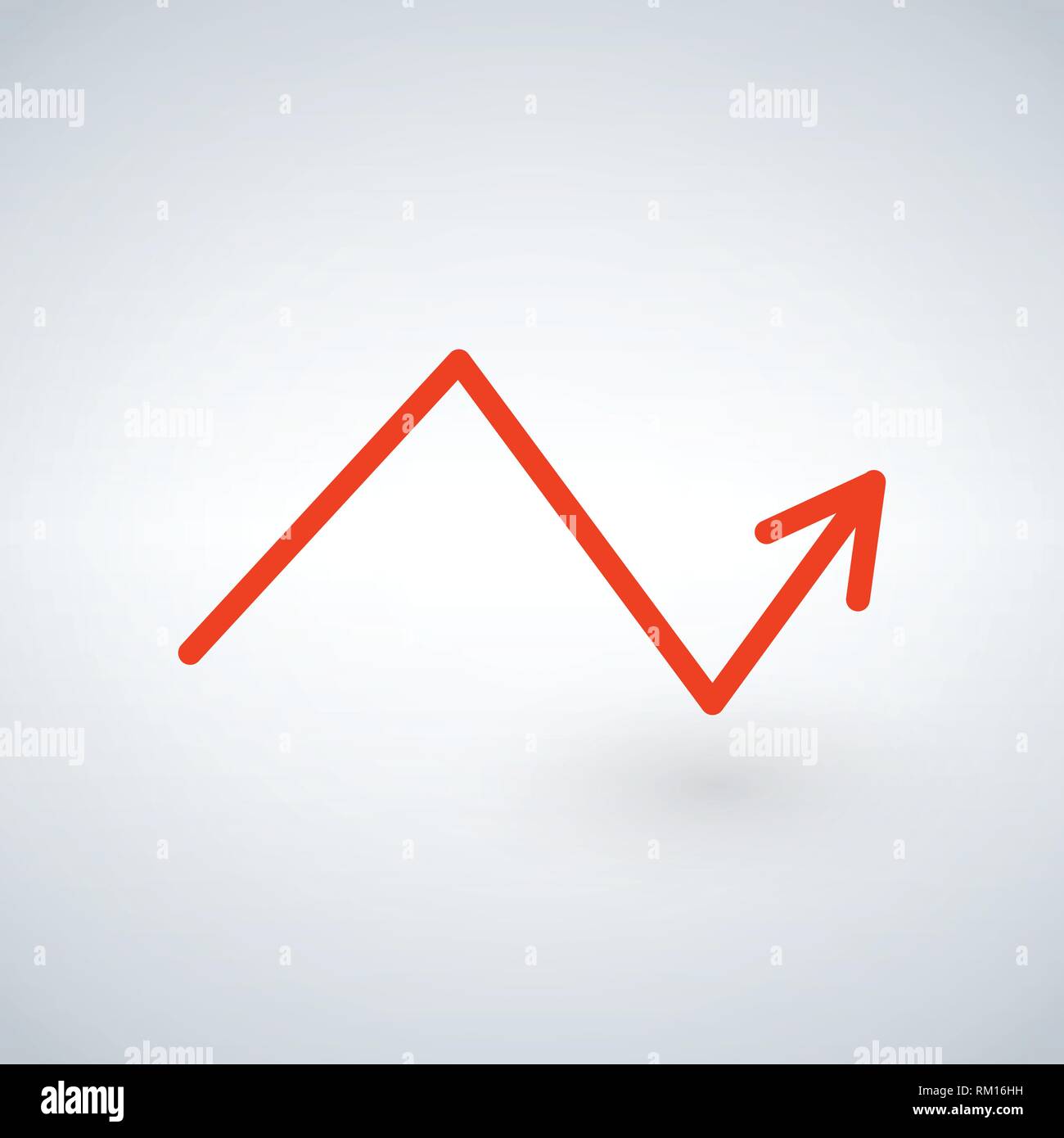 growing arrow chartisolated on modern background, flat and shadow ...