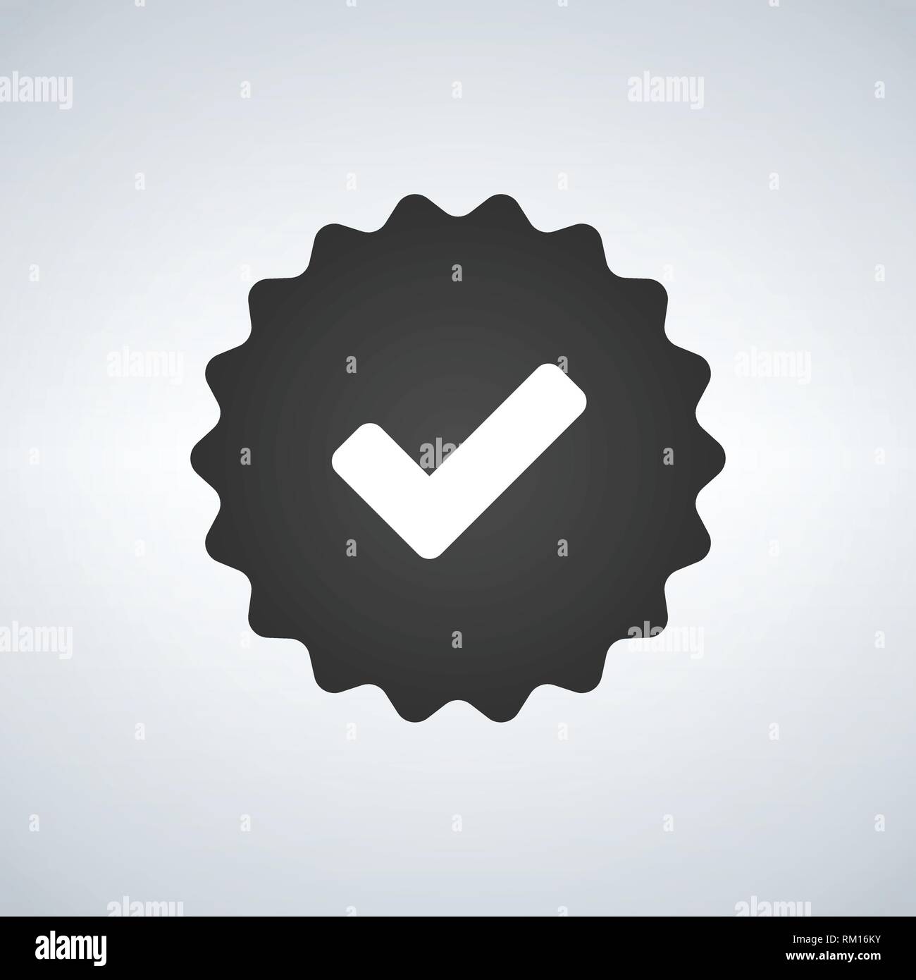 Illustration of an isolated vector badge icon with a check mark Stock ...