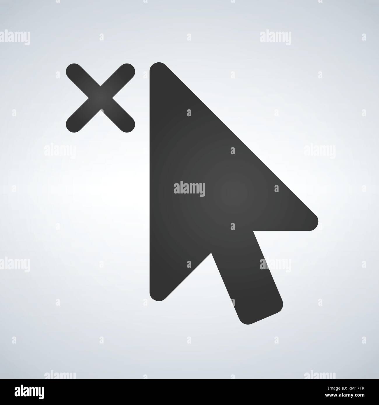 Cursor close element icon. illustration isolateVmodern background.d ...