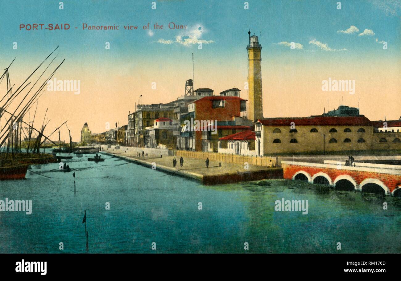 'Port-Said - Panoramic view of the Quay', c1918-c1939. Creator: Unknown ...