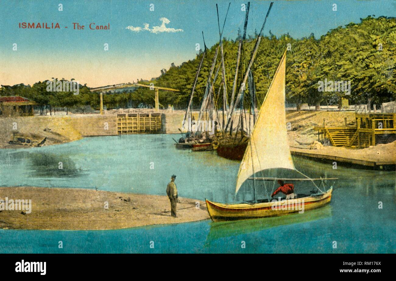 'Ismailia - The Canal', c1918-c1939. Creator: Unknown Stock Photo - Alamy
