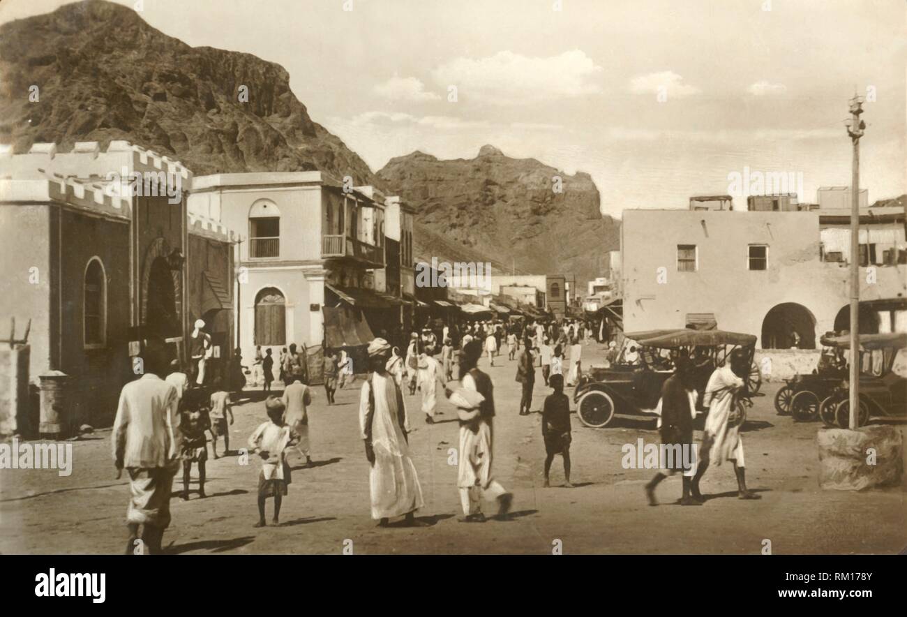 'Main Street, Crater, Aden', c1918-c1939. Creator: Unknown Stock Photo ...