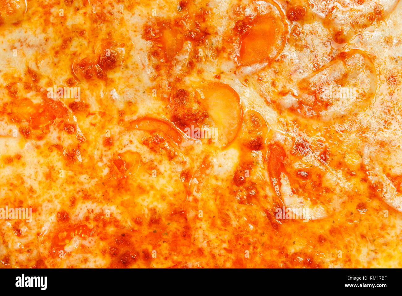 Background with delicious classic Vegetarian Pizza with tomato and ...