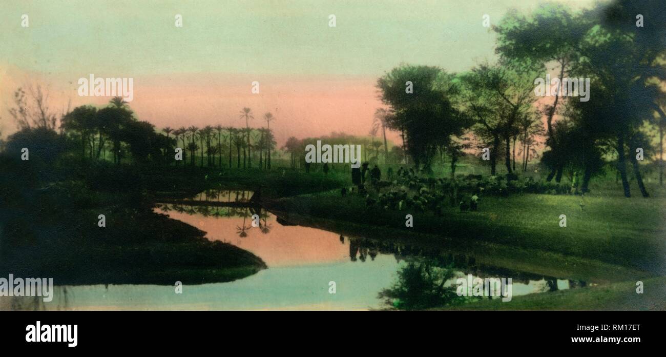 'Cairo: Native village near Gizeh', c1918-c1939. Creator: Unknown Stock ...