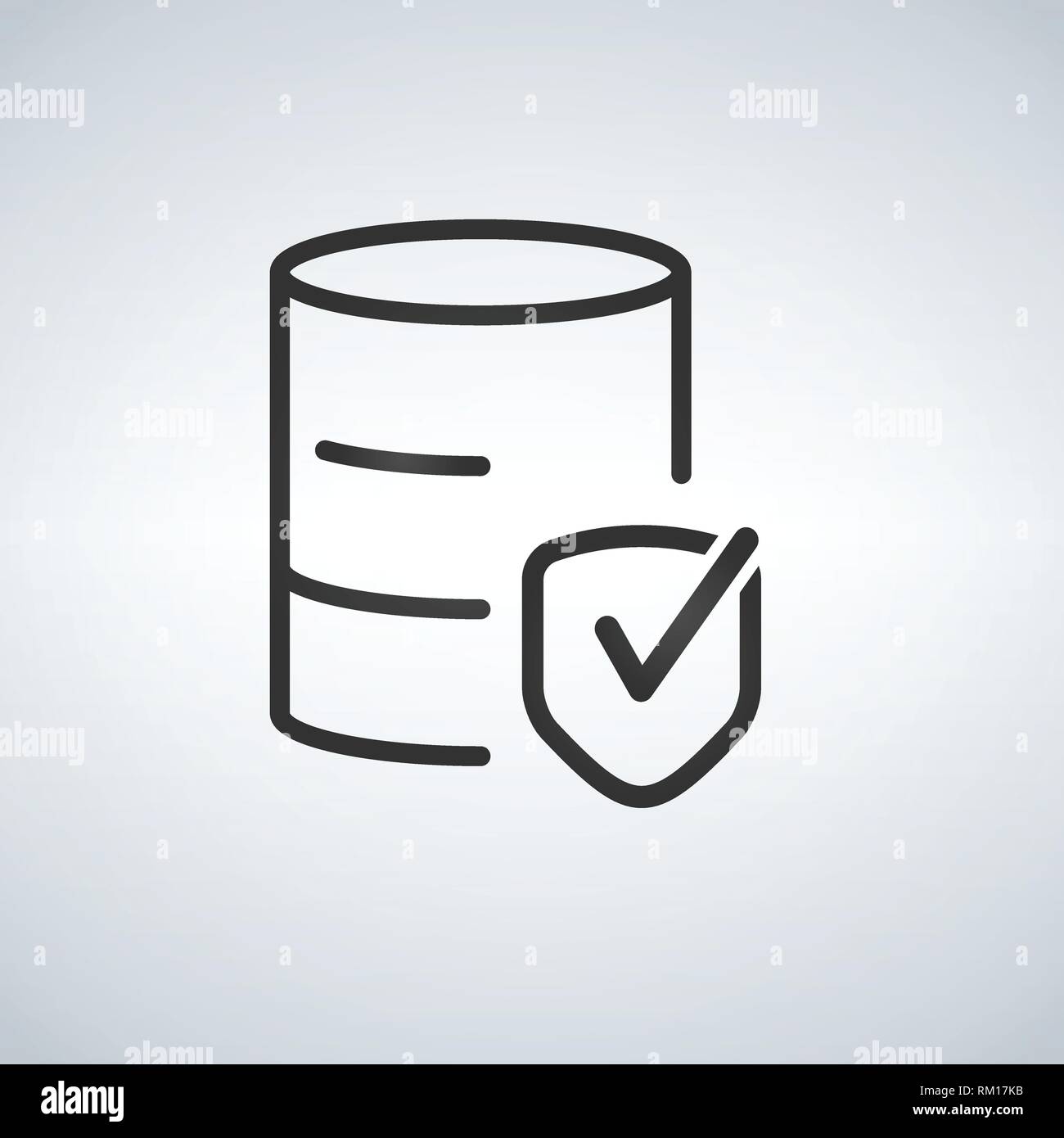 shield and database icon, vector illustrationisolated on modern ...
