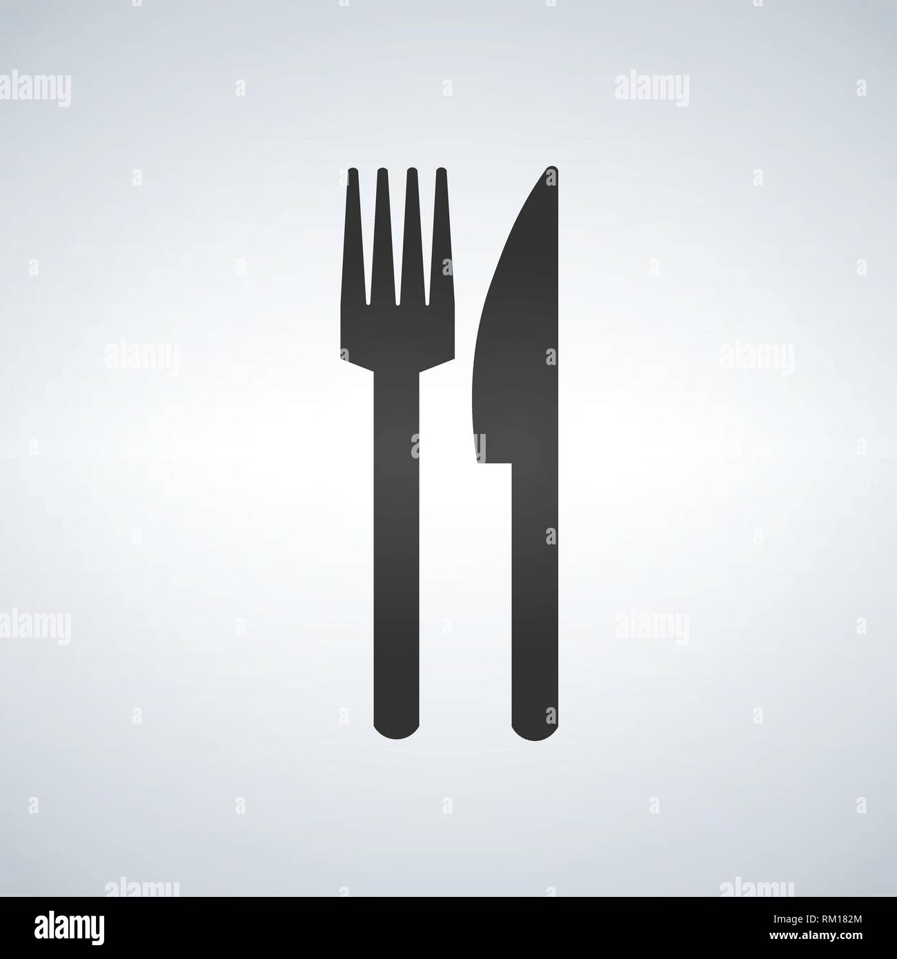 Fork and Knife icon, solid vector illustration isolated on modern ...