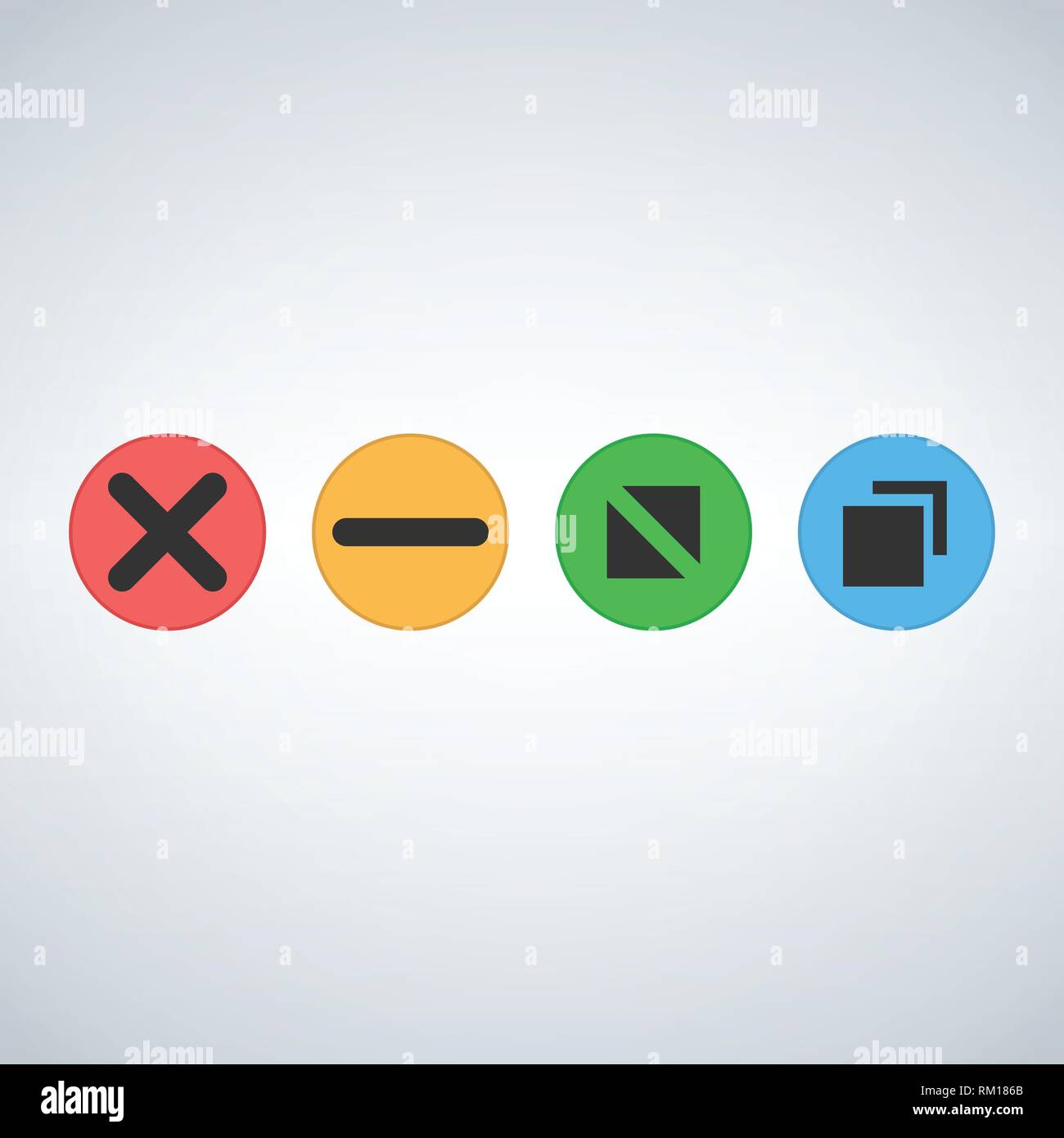 OS or Web multicolor buttons. Close minimize zoom full screen and ...