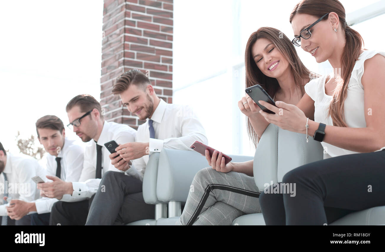 Employee interview texting hi-res stock photography and images - Alamy