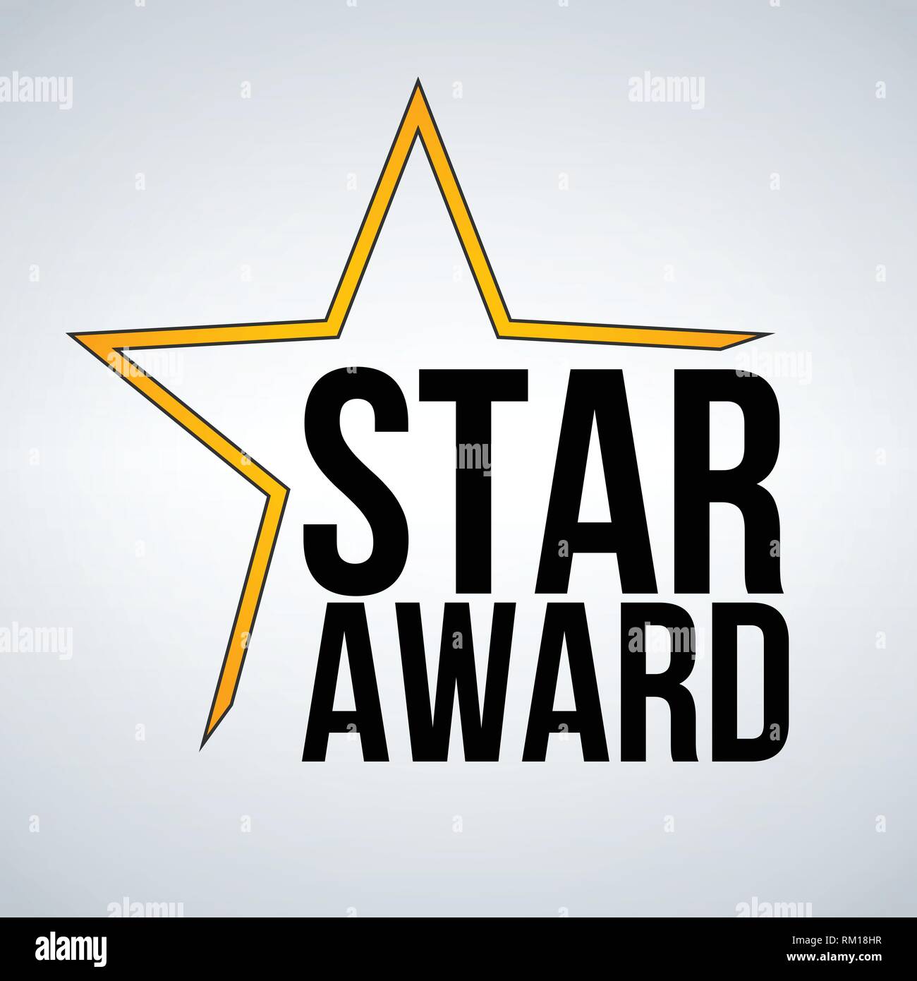Gold Star Logo or icon in elegant Style with Star Award words. Vector ...