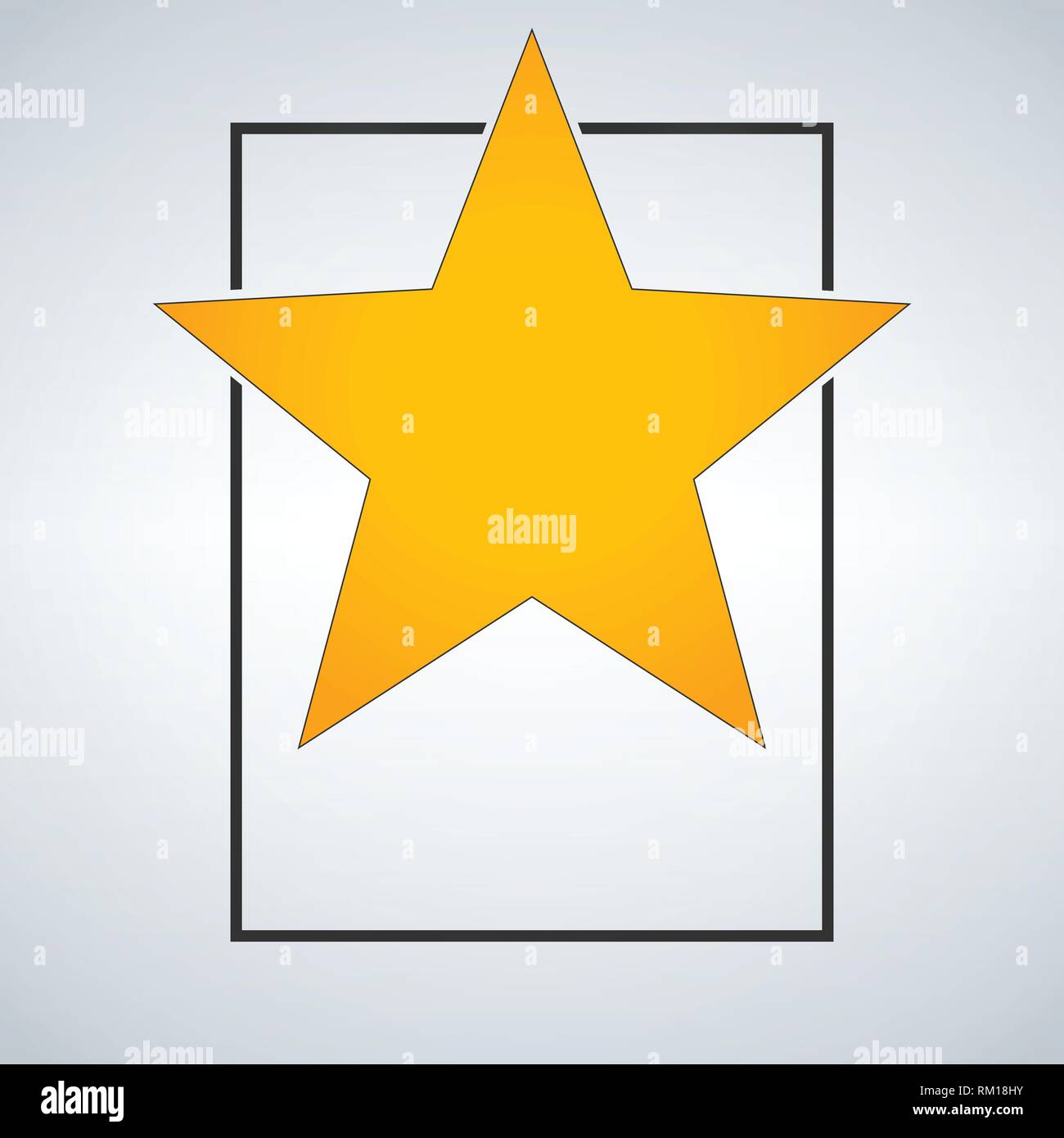 Golden award star template with frame. Vector illustration isolated on ...