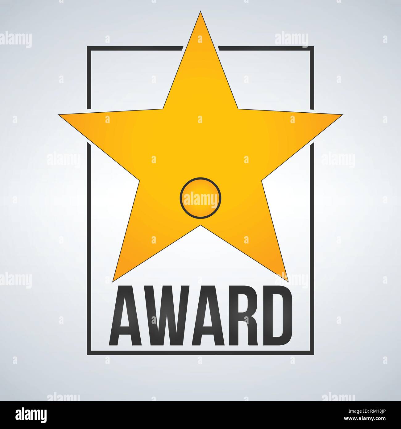 Golden award star template with badge and frame. Vector illustration ...