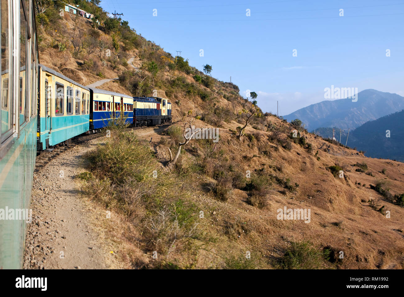 Train Traveling Through Countryside Stock Photo - Alamy