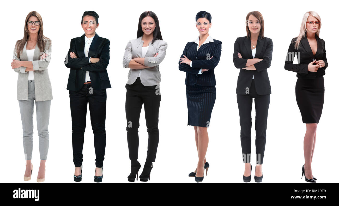 Collection of full-length portraits of young business women Stock Photo ...