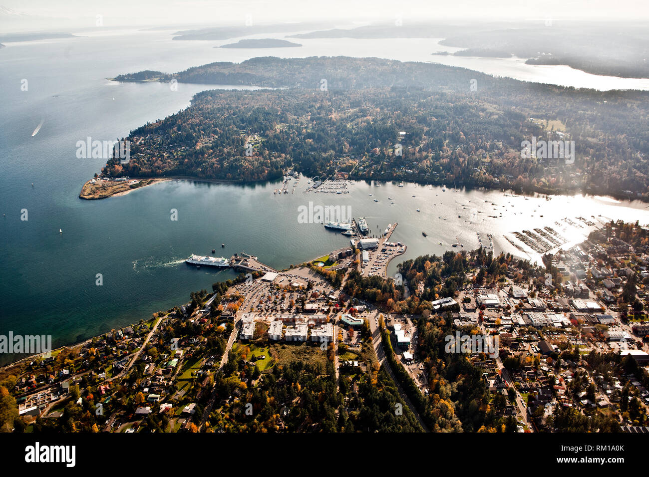 Ferry Docked At Bainbridge Island Terminal Stock Photo - Alamy