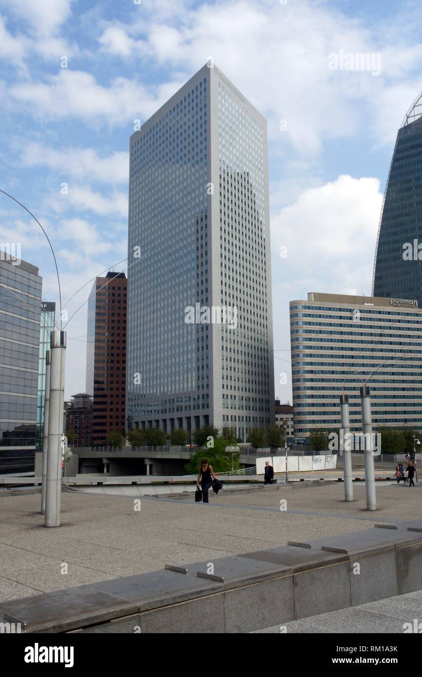 Paris (France). Skyscraper in the financial district of the city of ...
