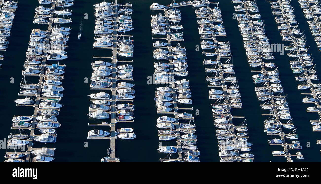 Aerial View of Yachts in a Marina Stock Photo - Alamy