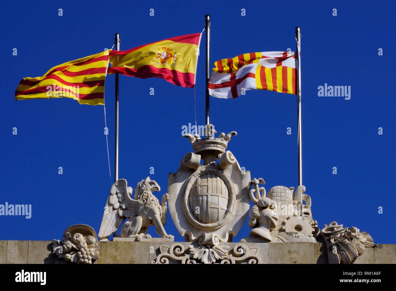 Barcelona city flag hi-res stock photography and images - Alamy