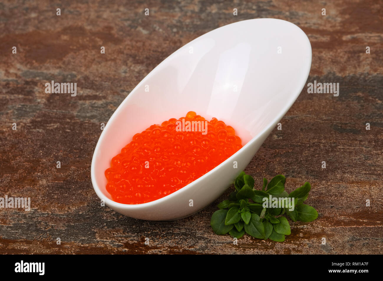 Luxury Red Caviar in the bowl Stock Photo - Alamy