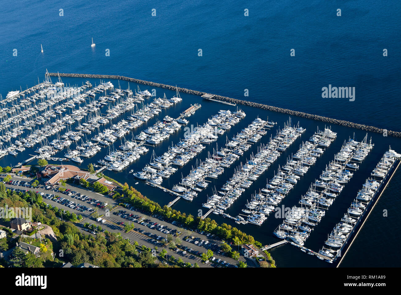 Aerial View of Yachts in a Marina Stock Photo - Alamy