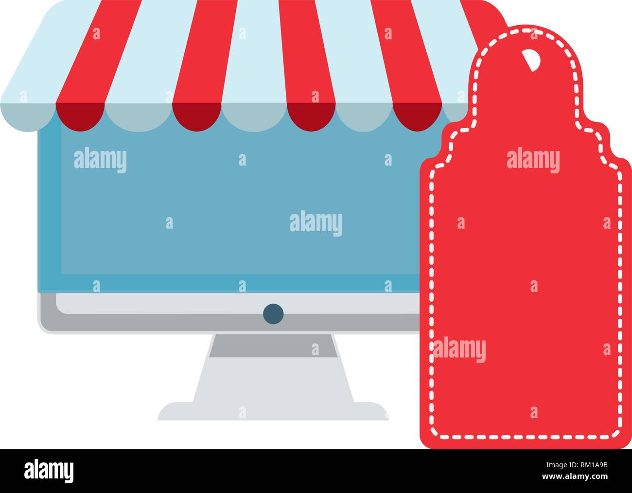 computer coupon online shopping market vector illustration Stock Vector ...