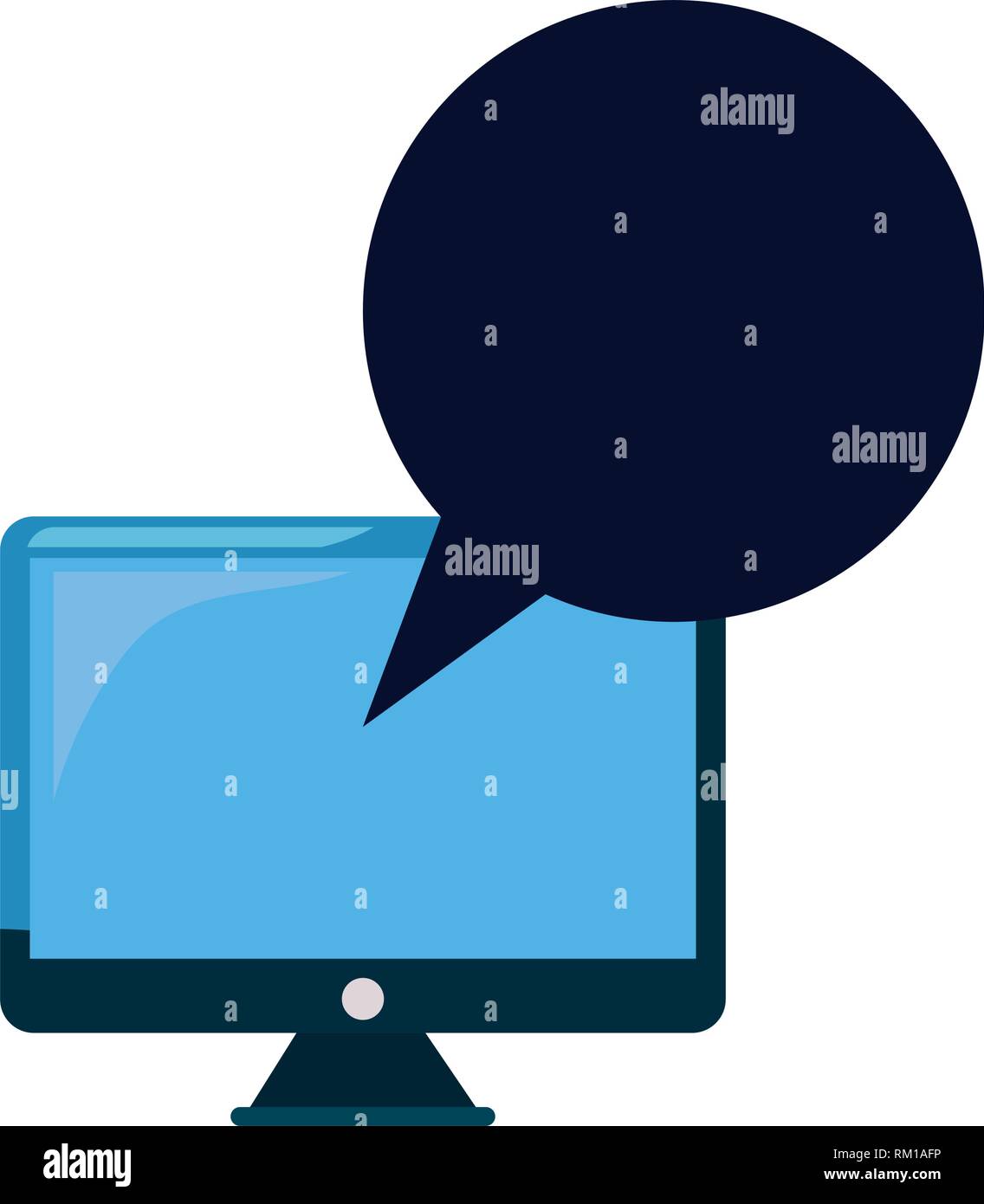 computer speech bubble online shopping market vector illustration Stock ...