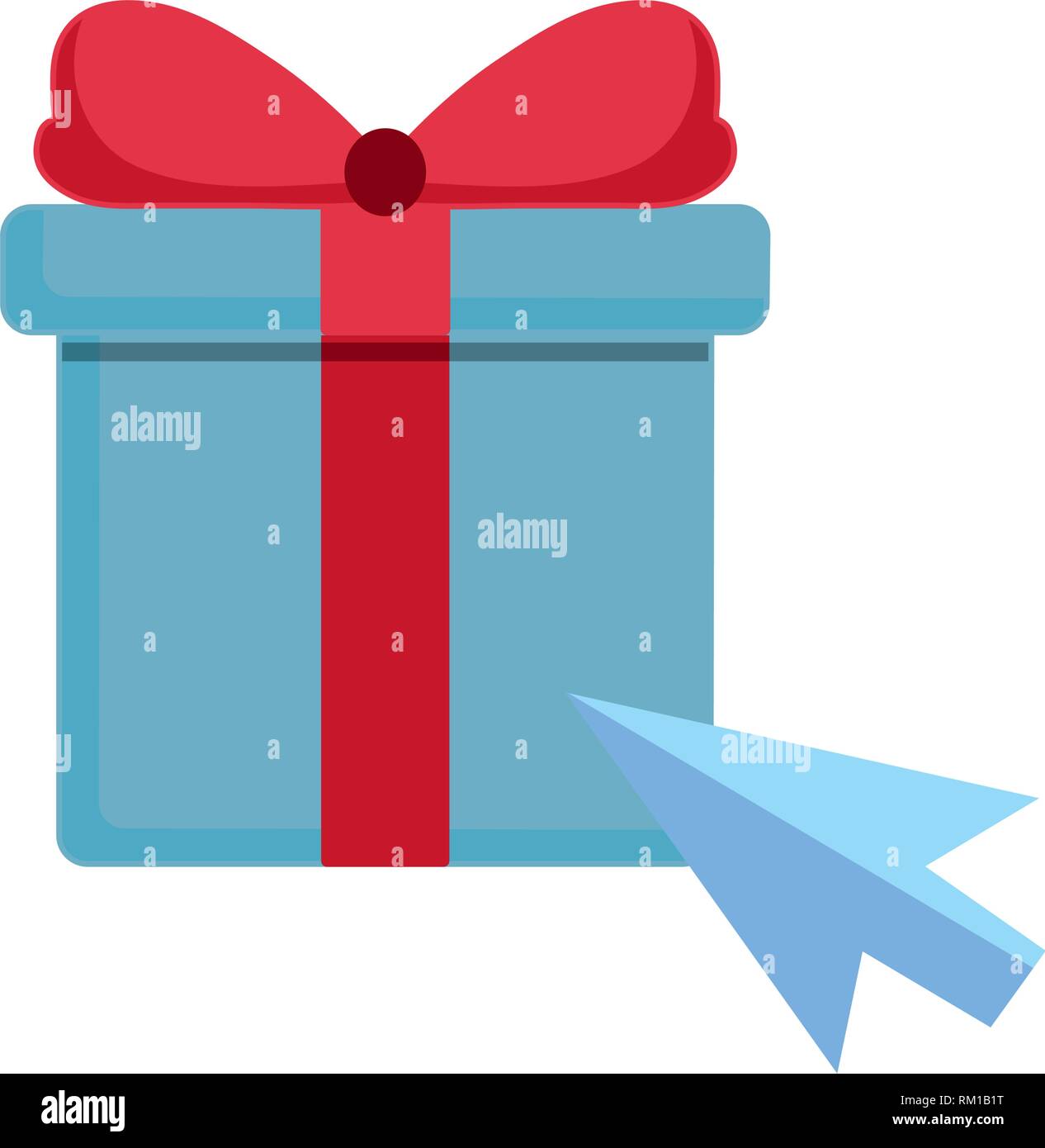 gift box arrow online shopping market vector illustration Stock Vector ...
