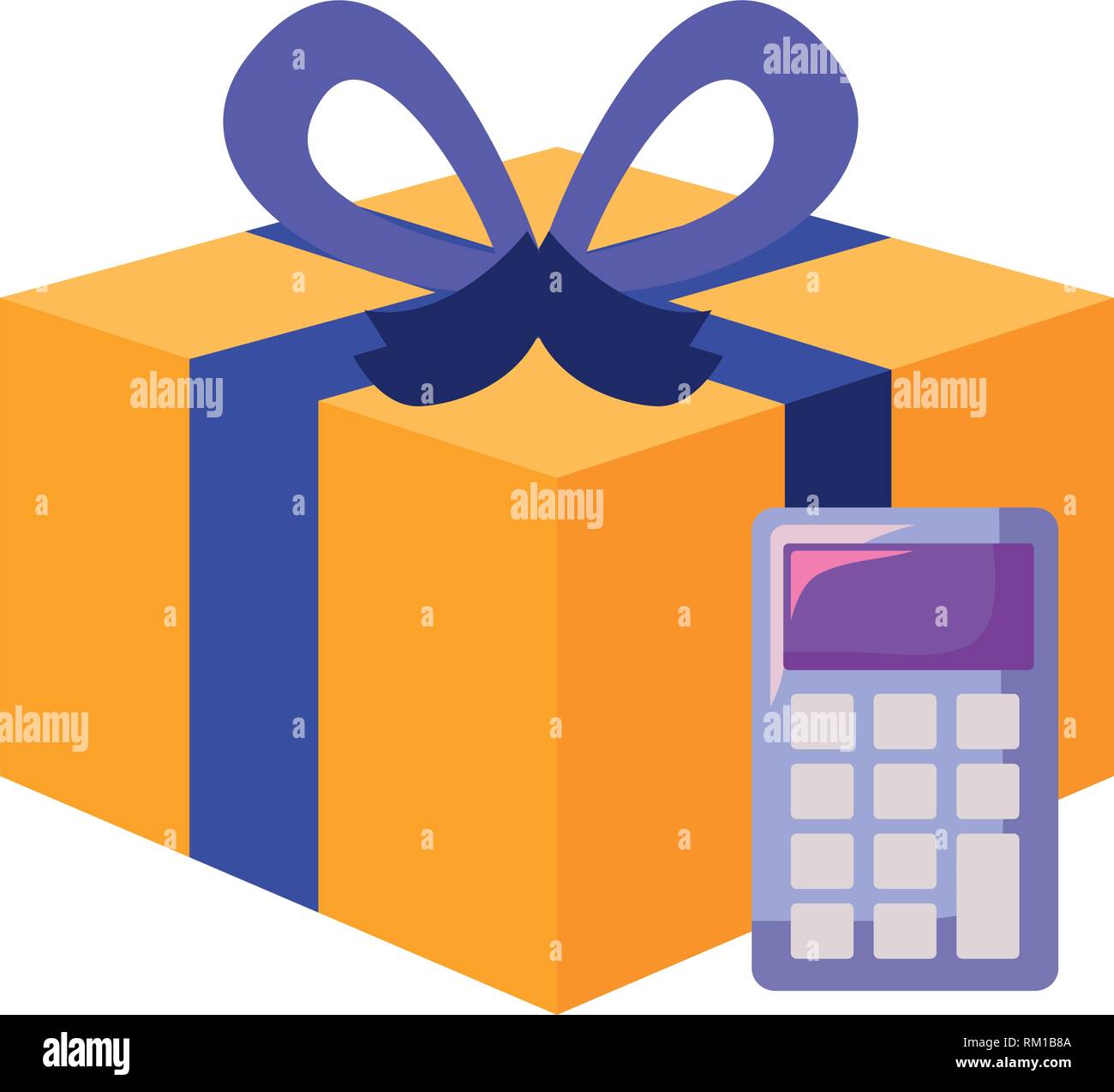 gift box calculator online shopping market vector illustration Stock ...