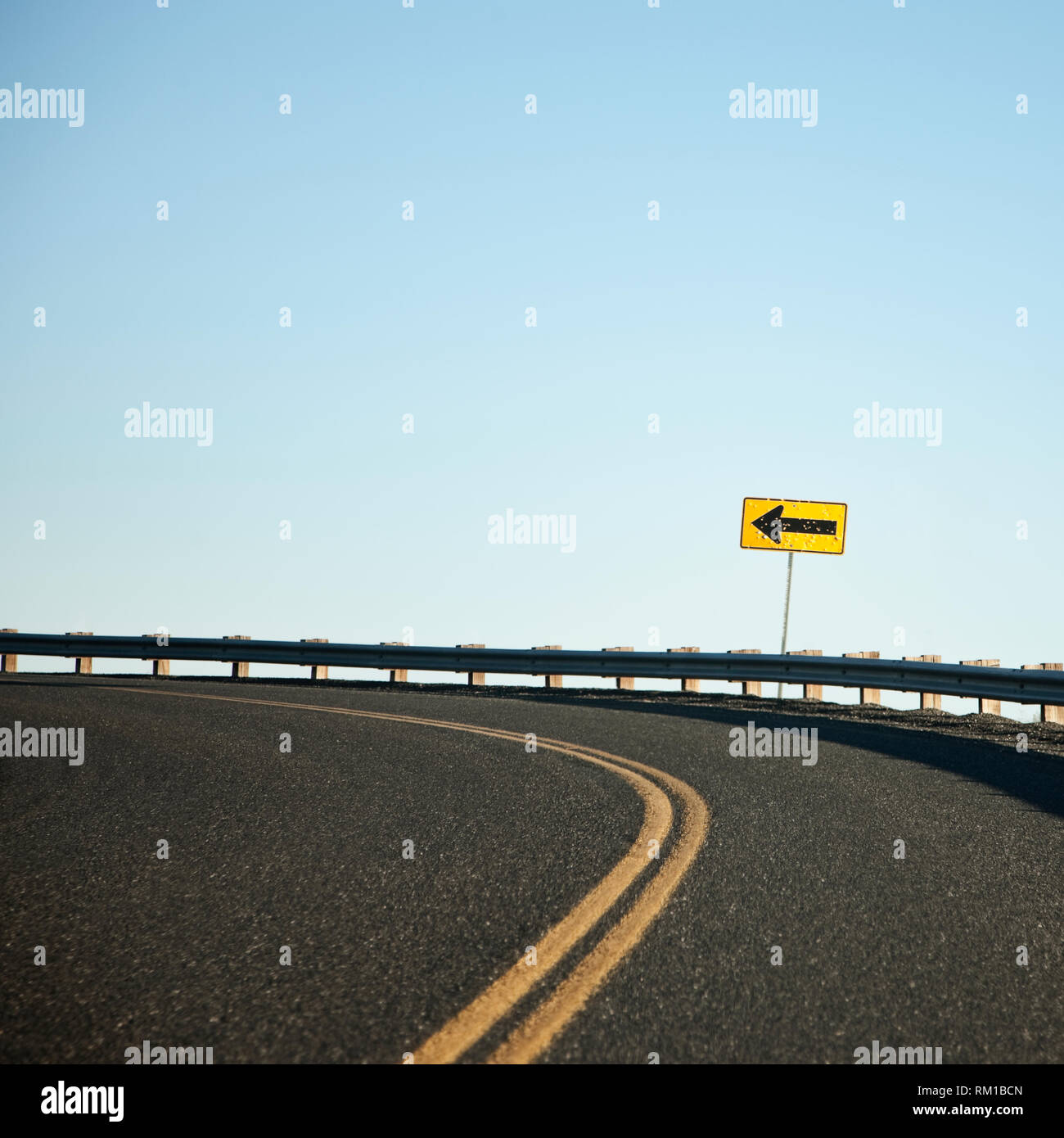 Road Curving Left Stock Photo - Alamy