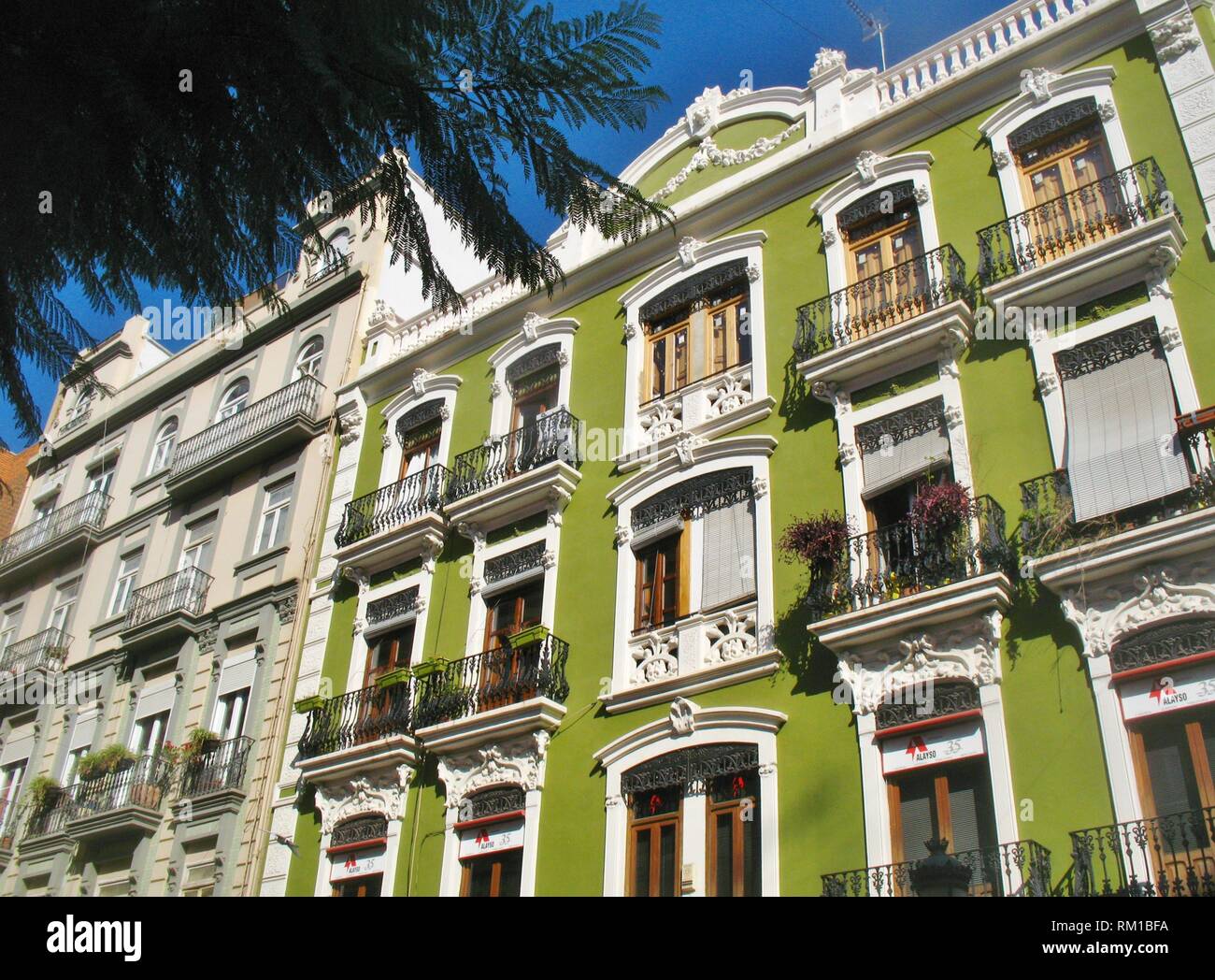 Architecture of the historic center, Ruzafa district, Valencia, Spain ...