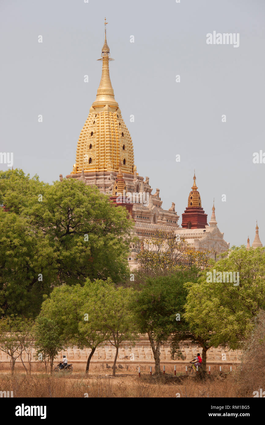 Ananda temple, Old Bagan village area, Mandalay region, Myanmar, Asia ...