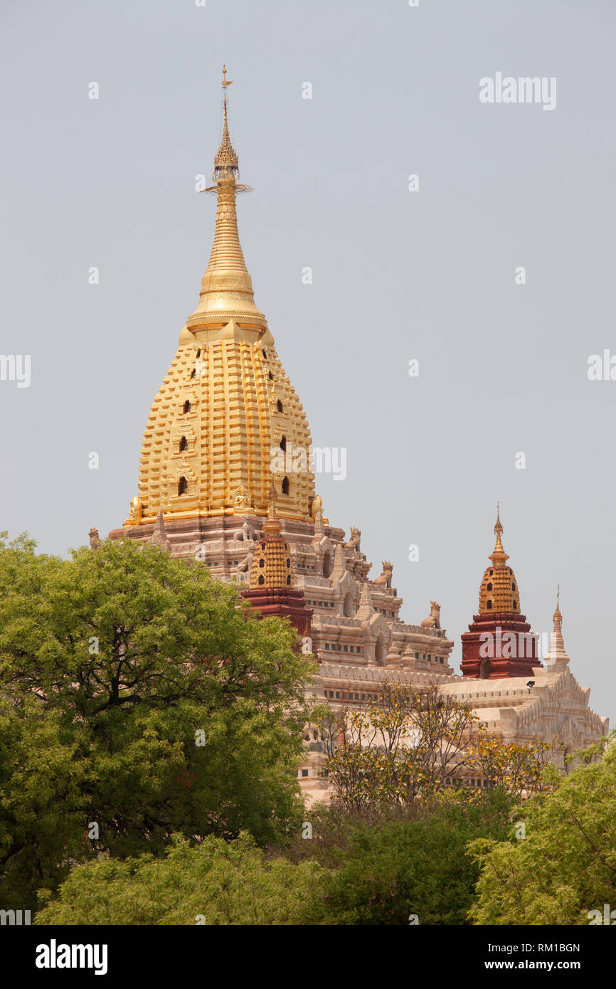 Ananda temple, Old Bagan village area, Mandalay region, Myanmar, Asia ...