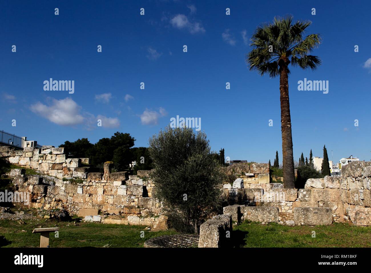 The ancient site of Kerameikos was divided into two parts by the walls ...