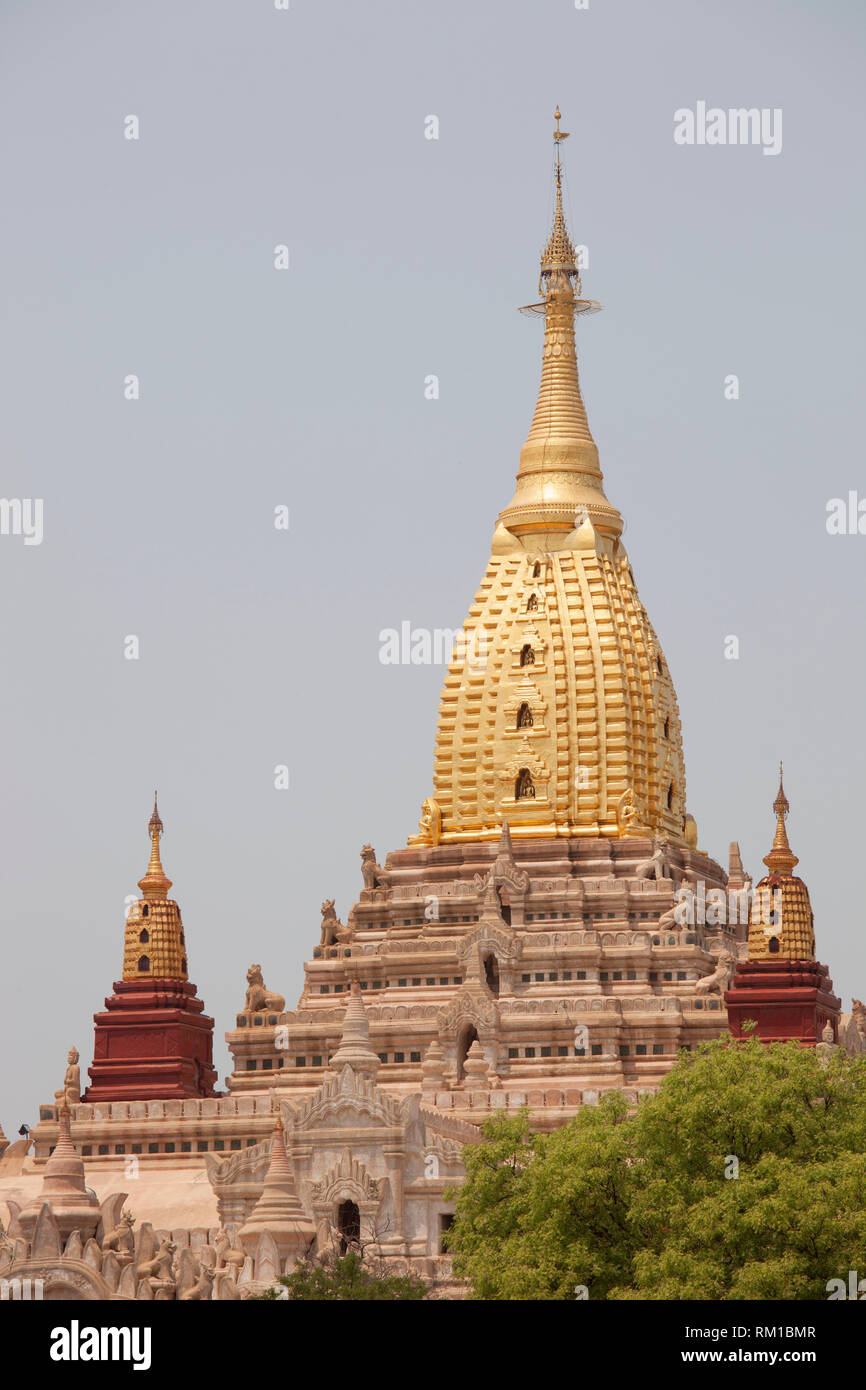 Ananda temple, Old Bagan village area, Mandalay region, Myanmar, Asia ...