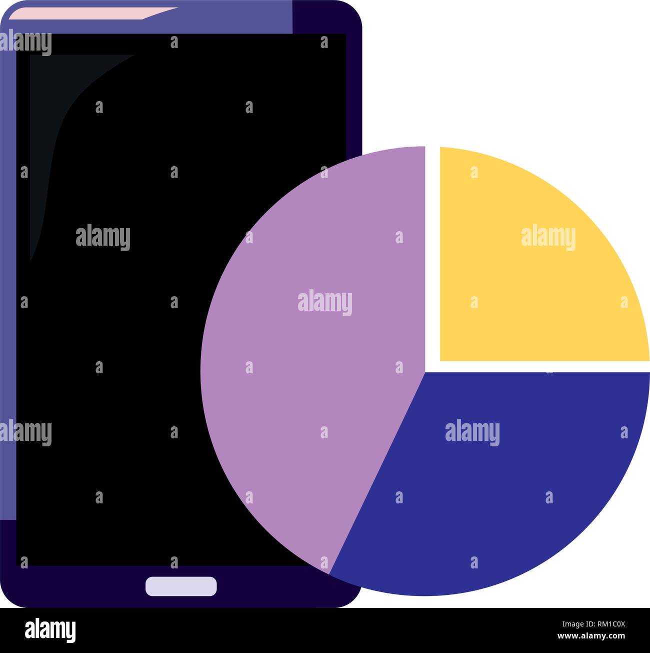 cellphone chart business online shopping market vector illustration ...