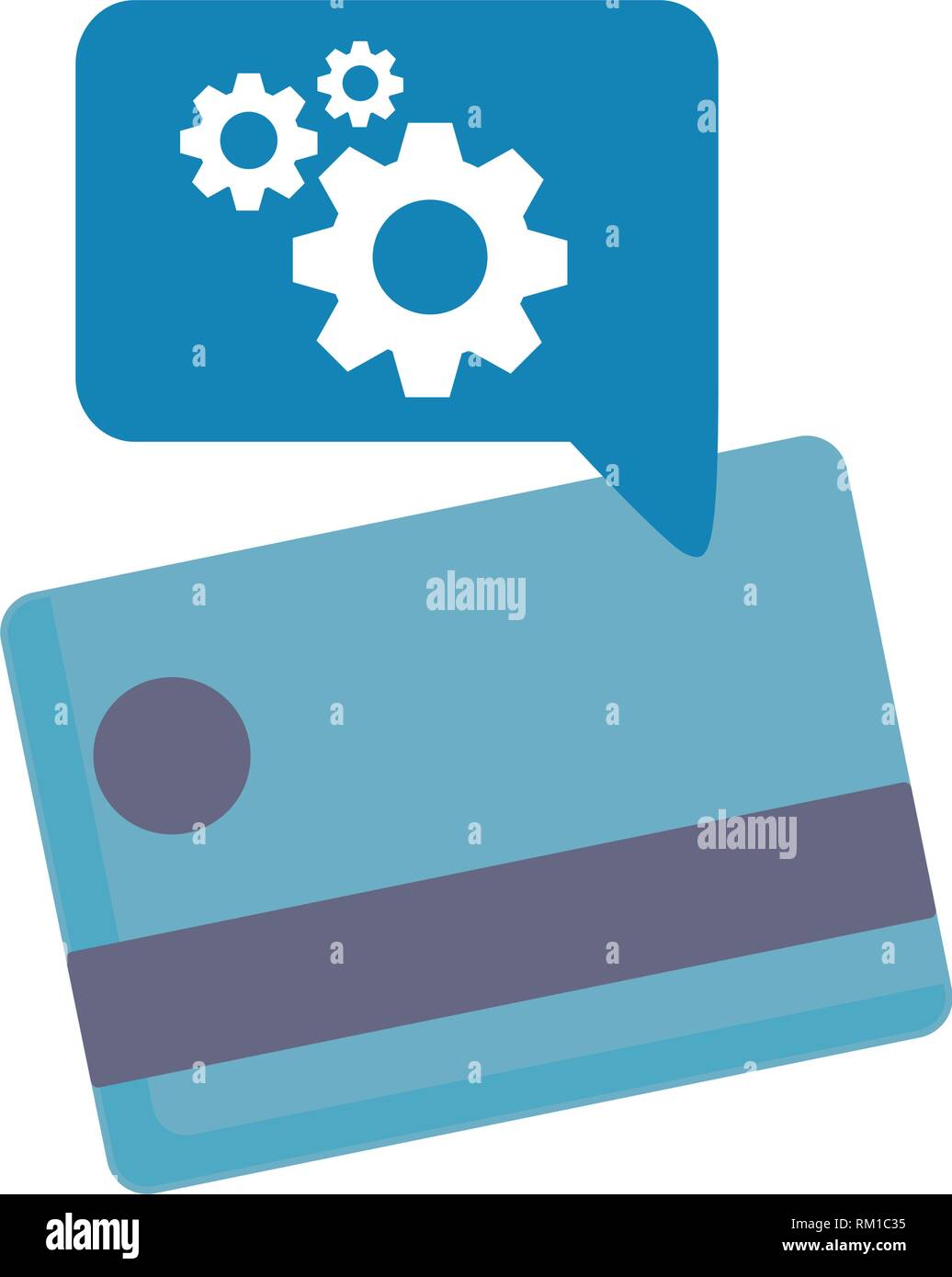 bank card gears online shopping market vector illustration Stock Vector ...