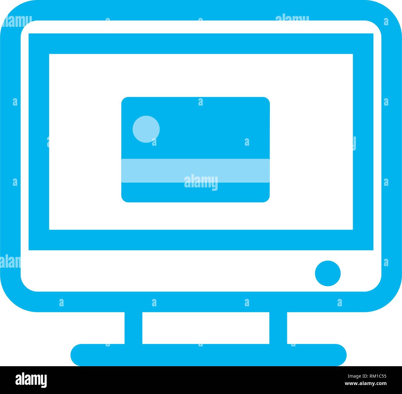 computer bank card online shopping market vector illustration Stock ...