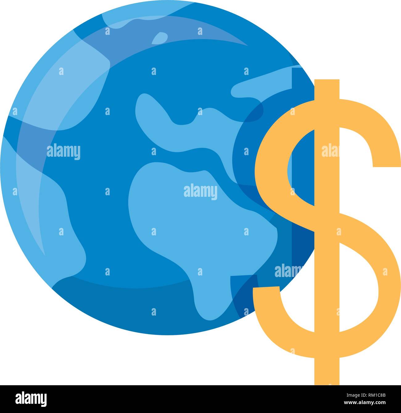 world dollar sign online shopping market vector illustration Stock ...