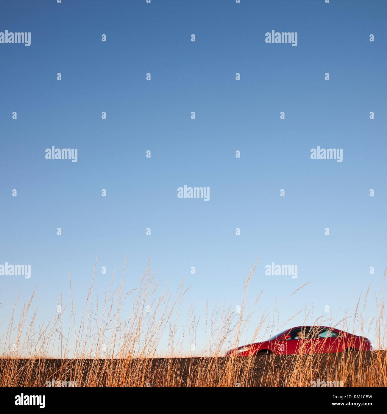 Red Car On the Road Stock Photo - Alamy