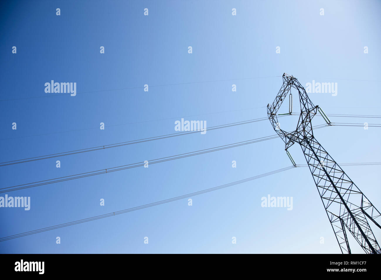 Power Pylon with Power Lines Stock Photo - Alamy