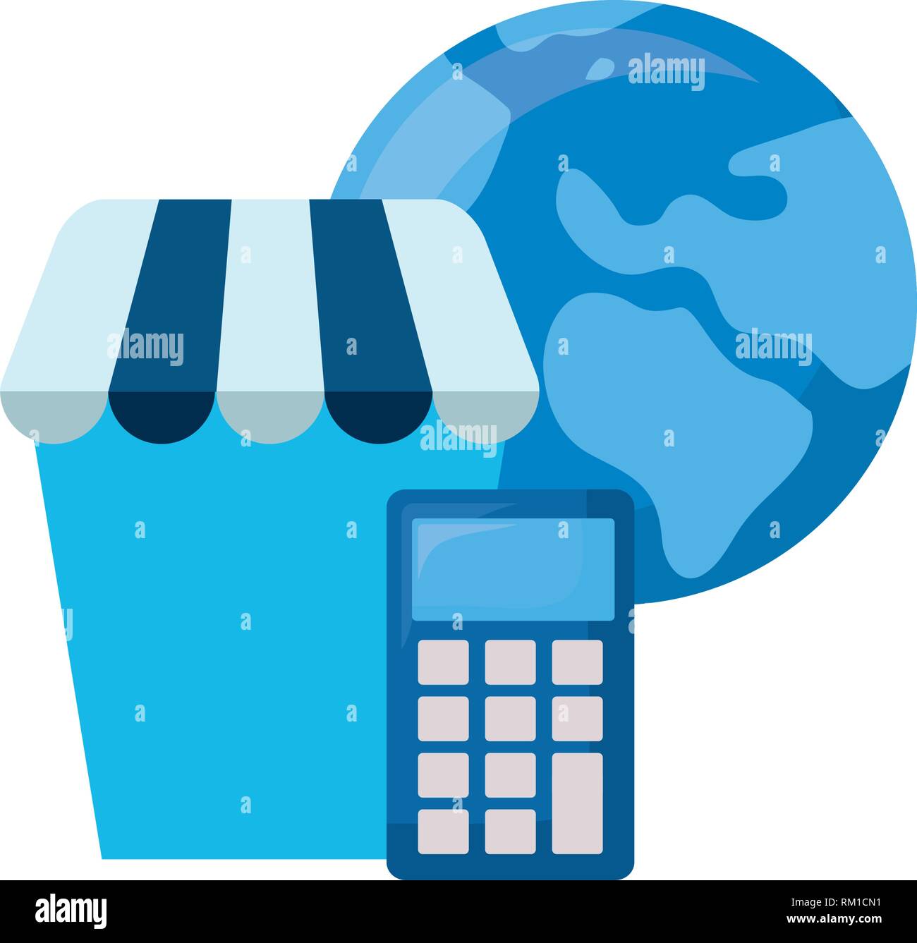 world calculator store online shopping market vector illustration Stock ...