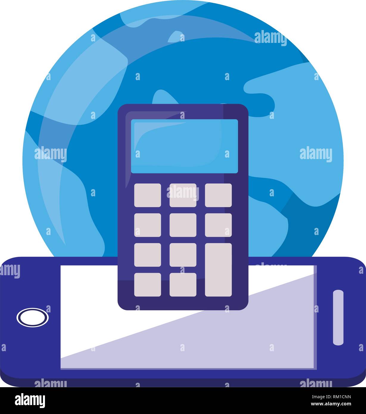 world calculator cellphone online shopping market vector illustration ...