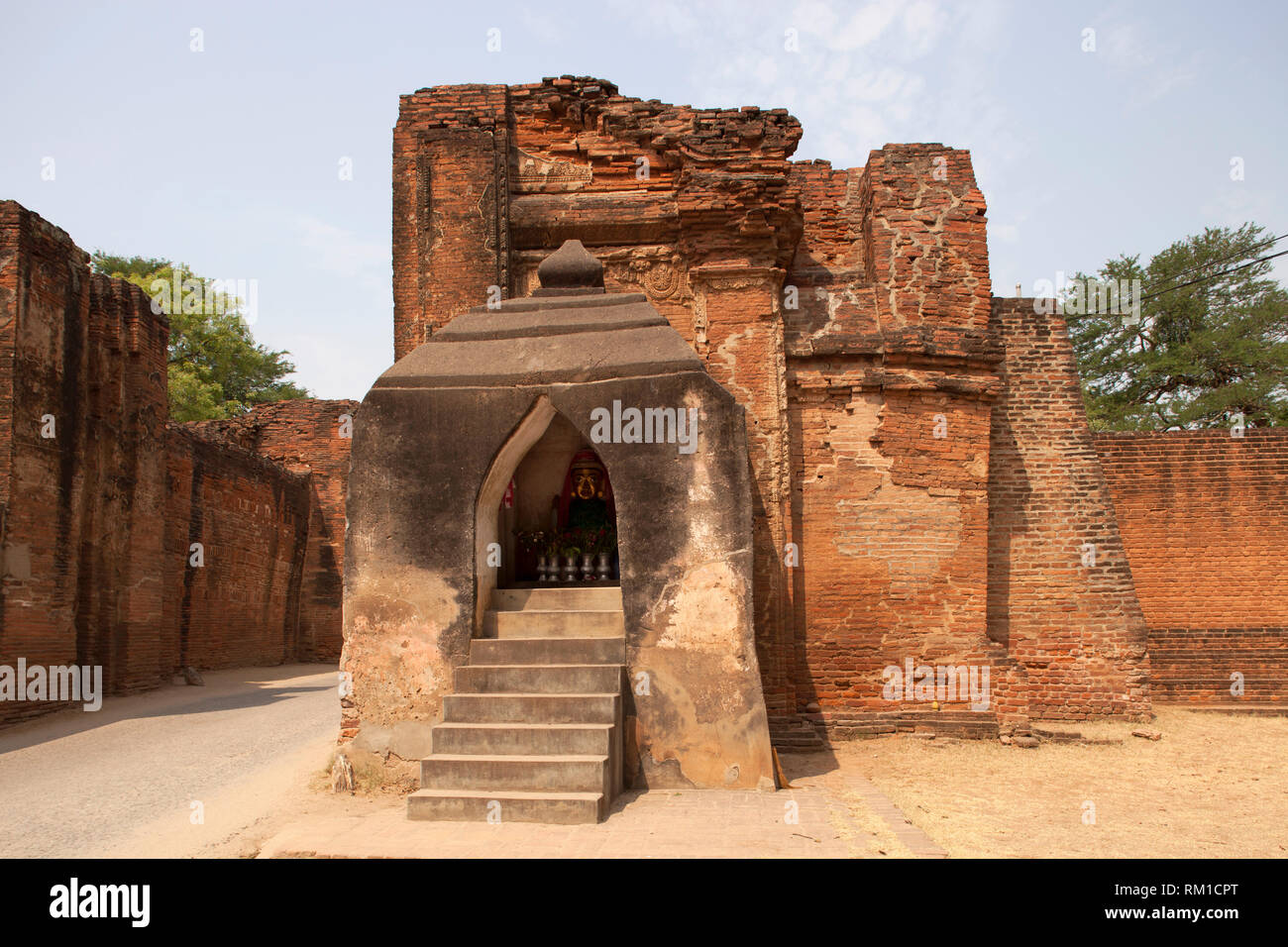 Tharabar gate and walls, Old Bagan village, Mandalay region, Myanmar ...