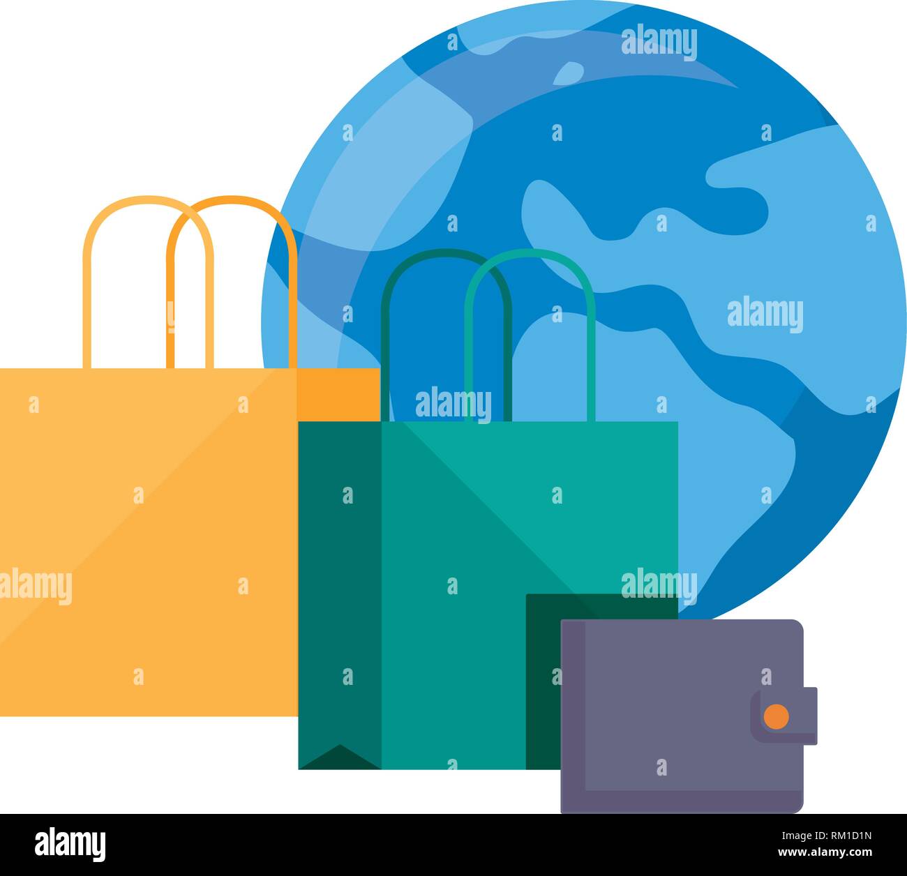 world wallet bags online shopping market vector illustration Stock ...