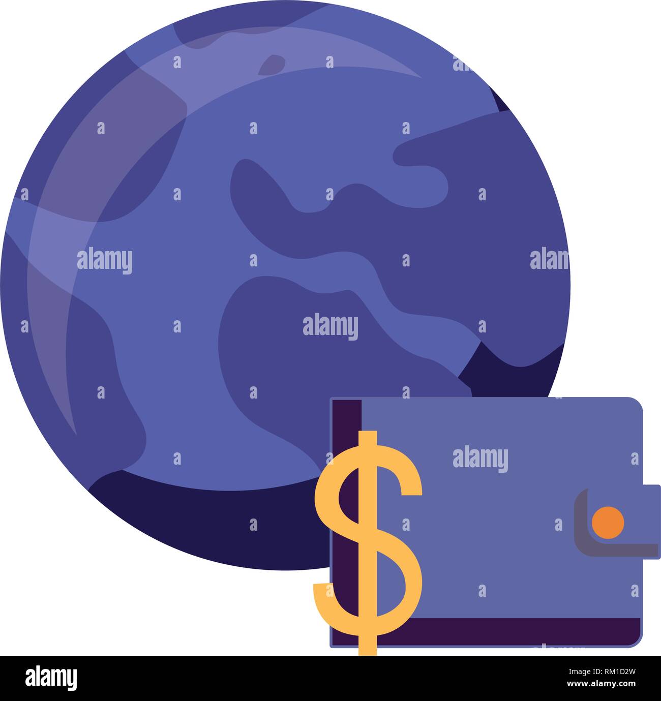 world wallet money online shopping market vector illustration Stock ...