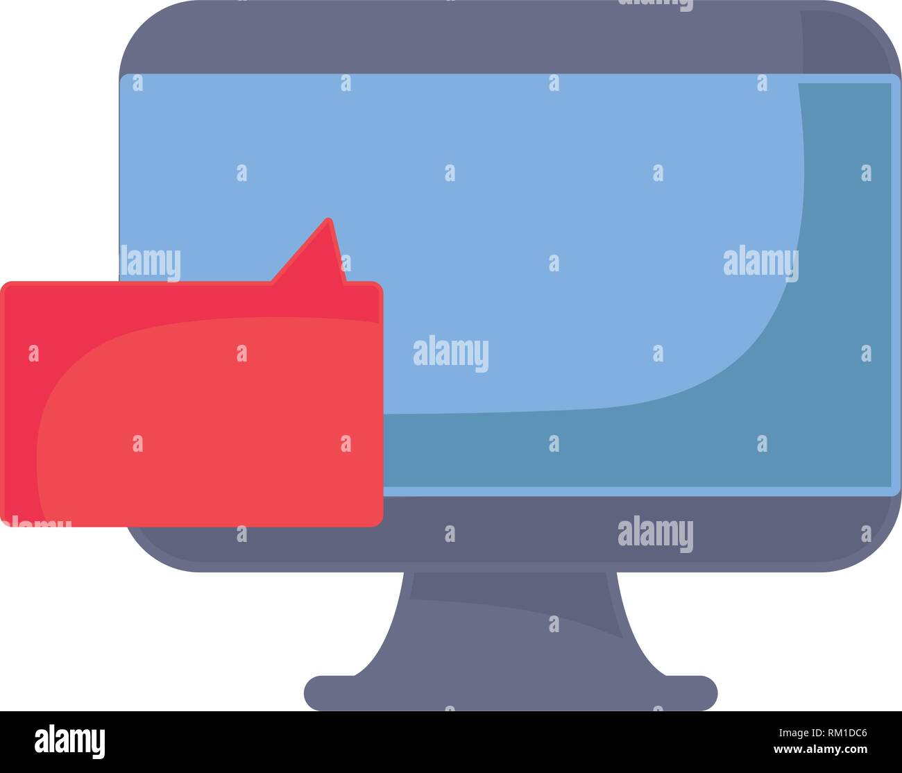 computer monitor device speech bubble vector illustration Stock Vector ...