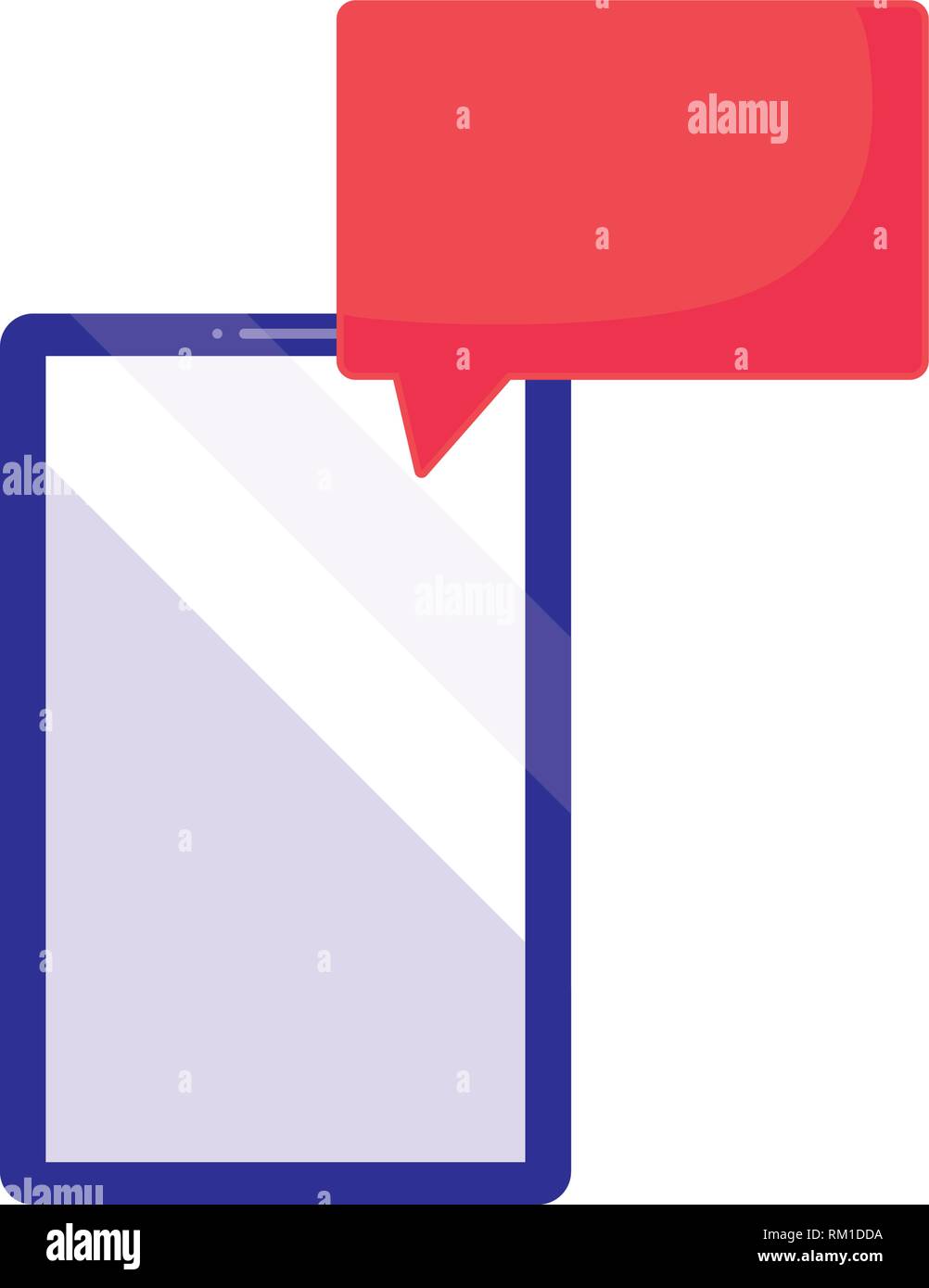 smartphone speech bubble on white background vector illustration Stock ...