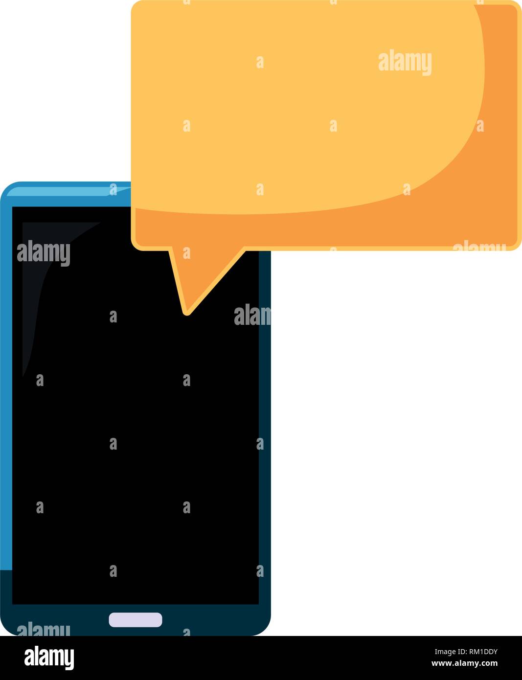 smartphone speech bubble on white background vector illustration Stock ...