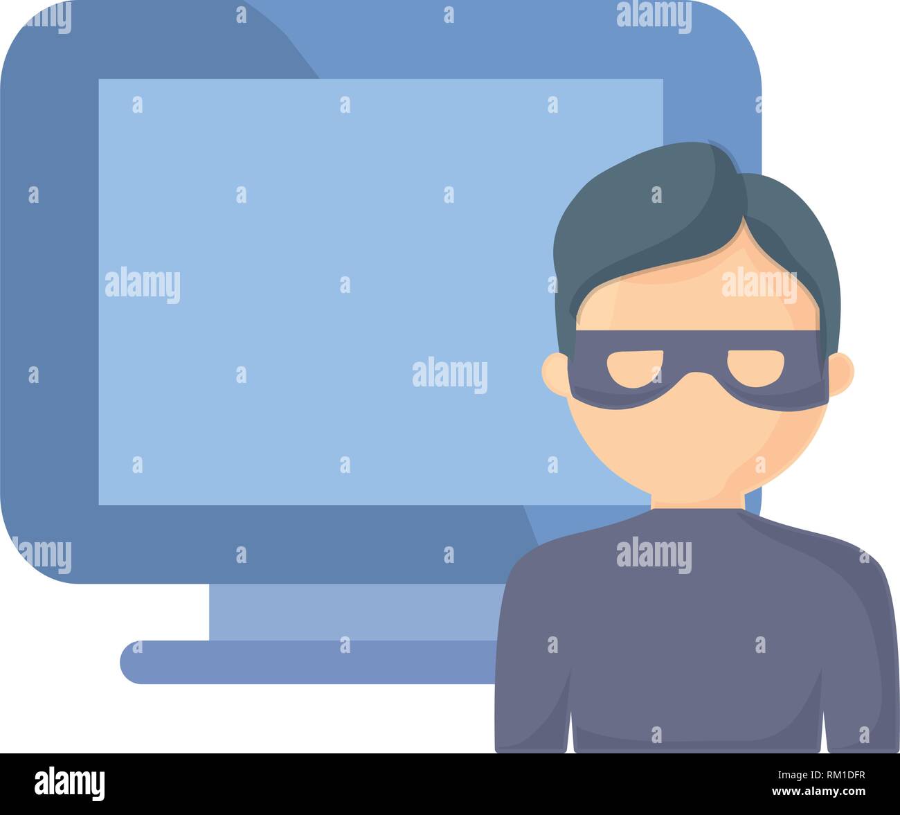 computer monitor hacker data security vector illustration Stock Vector ...