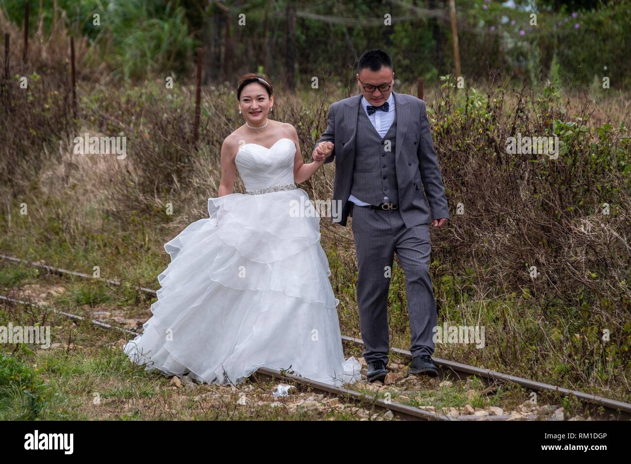 Man at the rear of a railway train hi-res stock photography and images ...
