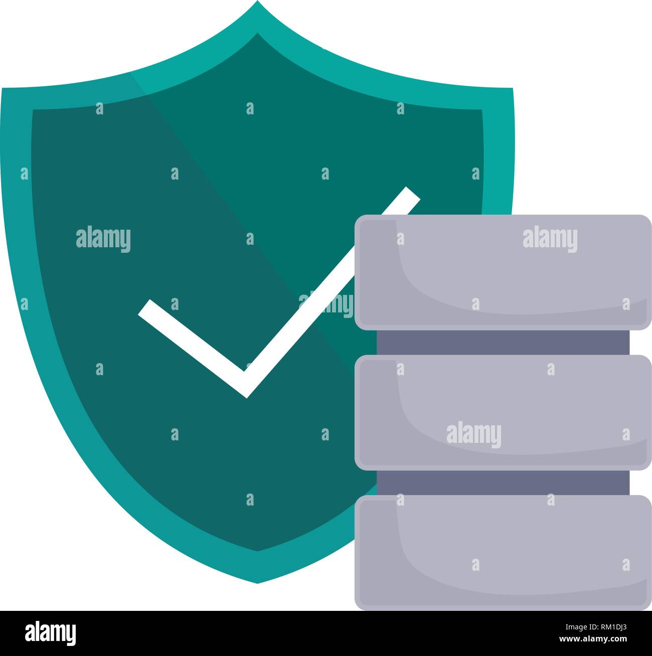 Database Server Shield Protrection Checkmark Security Vector